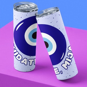 Cuidate Mija Spanish Evil Eye Tumbler Wrap, 20oz Skinny Tumbler Wrap ...
