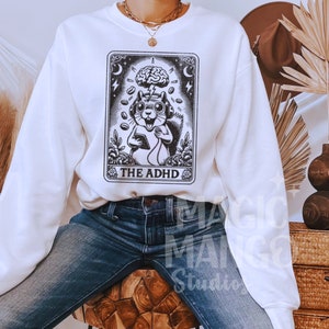 The ADHD Funny Tarot Card SVG PNG, Neurodivergent Sublimation Design ...