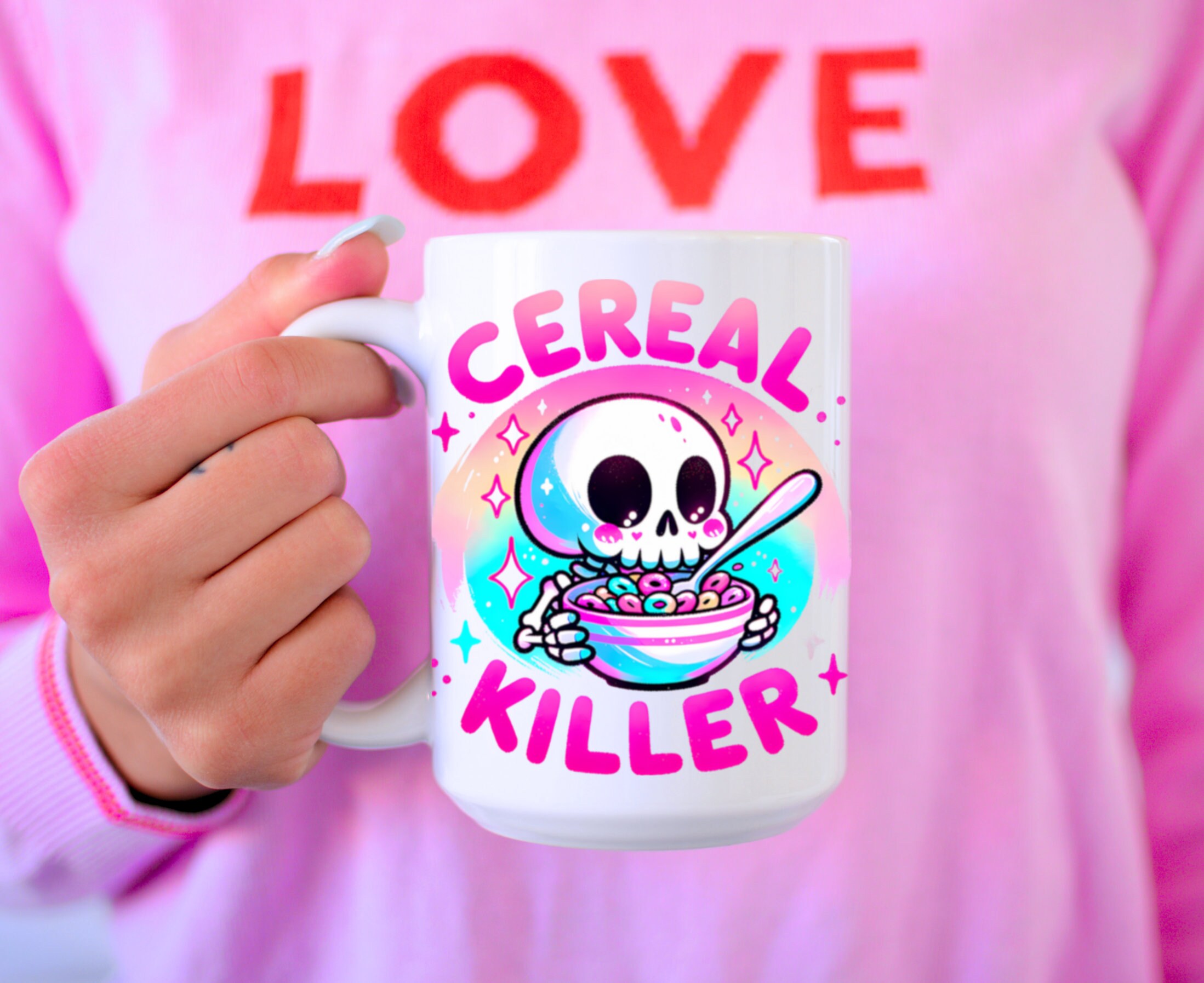 Cereal Killer PNG, Sarcastic Skeleton Sublimation Design, Trendy Skull ...