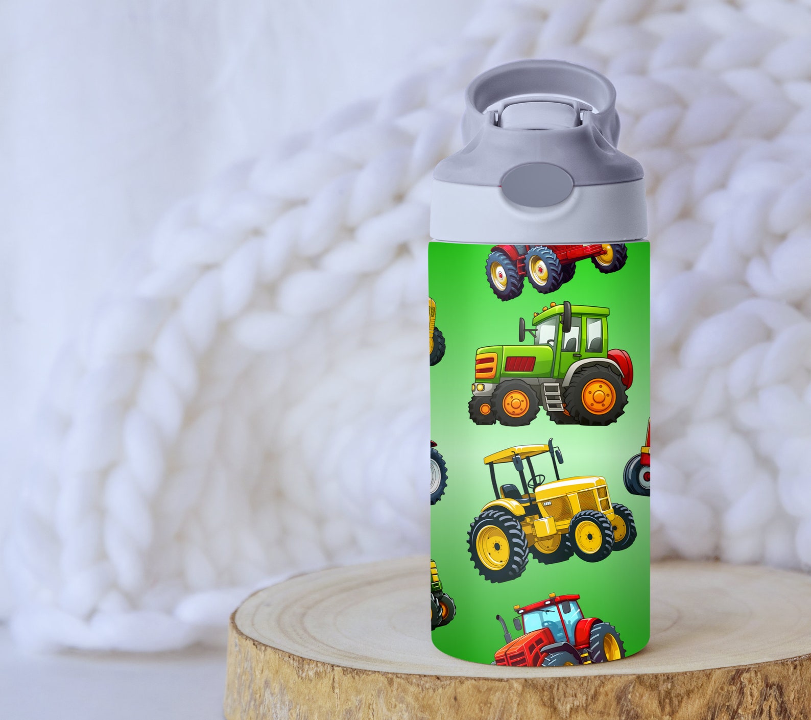 Tractor 12oz Kids Flip Top Sippy Cup Tumbler Wrap, 12oz Straight ...