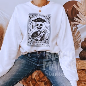 The Graduate Tarot Card SVG PNG, Graduation Skeleton Skull Sublimation ...