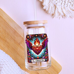 El Corazón Tarot Card PNG, Burning Heart Wings Sublimation Design ...