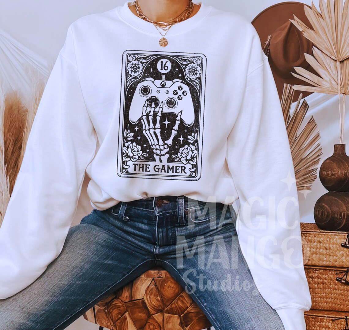 The Gamer Tarot Card SVG PNG, Skeleton Sublimation Design, Witchy Vibes ...