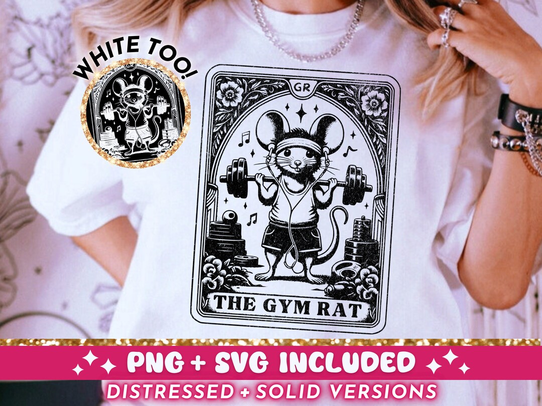 Gym Rat Funny Tarot Card SVG PNG, Funny Workout Sublimation Design ...