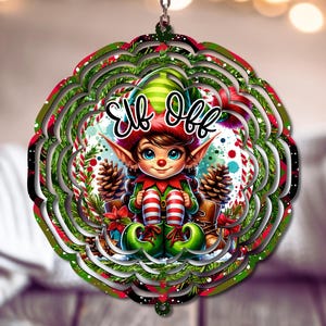 Elf off Funny Wind Spinner PNG, Cute Christmas Windspinner Sublimation ...