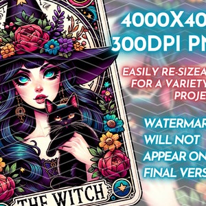 The Witch Tarot Card PNG, Gothic Sublimation Design, Pretty Witchy ...
