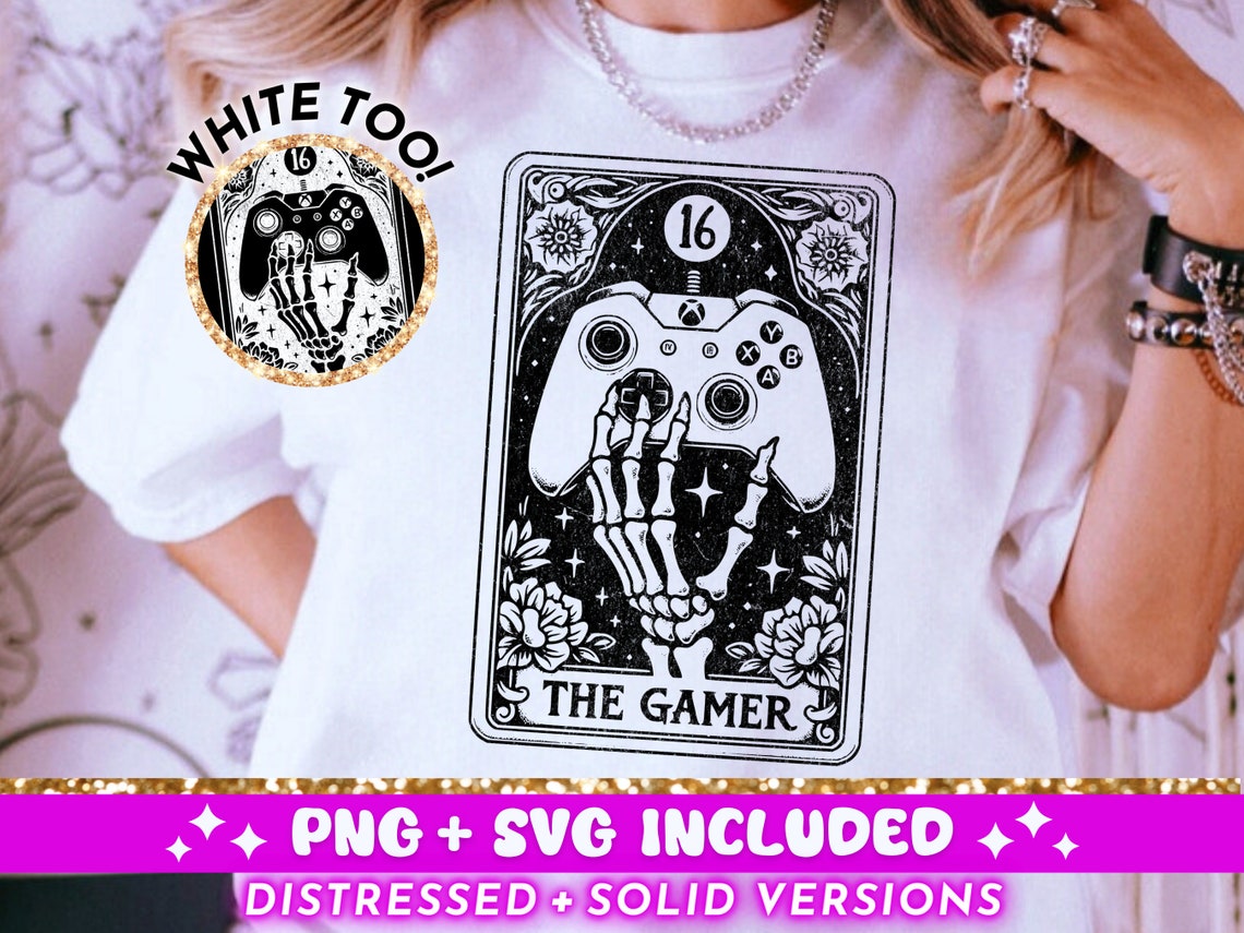 The Gamer Tarot Card SVG PNG, Skeleton Sublimation Design, Witchy Vibes ...
