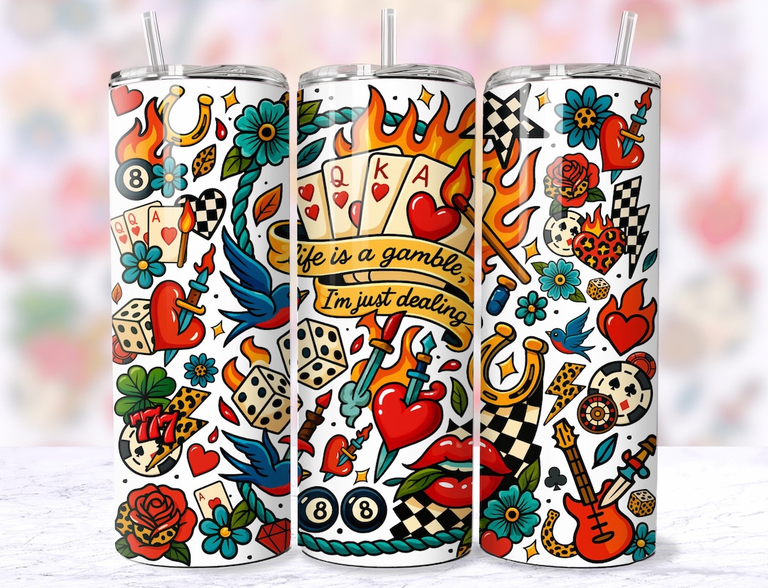 Life is A Gamble Lucky Tumbler Wrap, I'm Just Dealing Poker Dice 8-ball ...