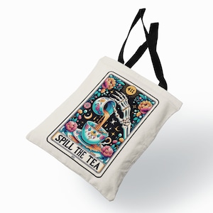 Spill the Tea Funny Tarot Card PNG, Sarcastic Skeleton Sublimation ...