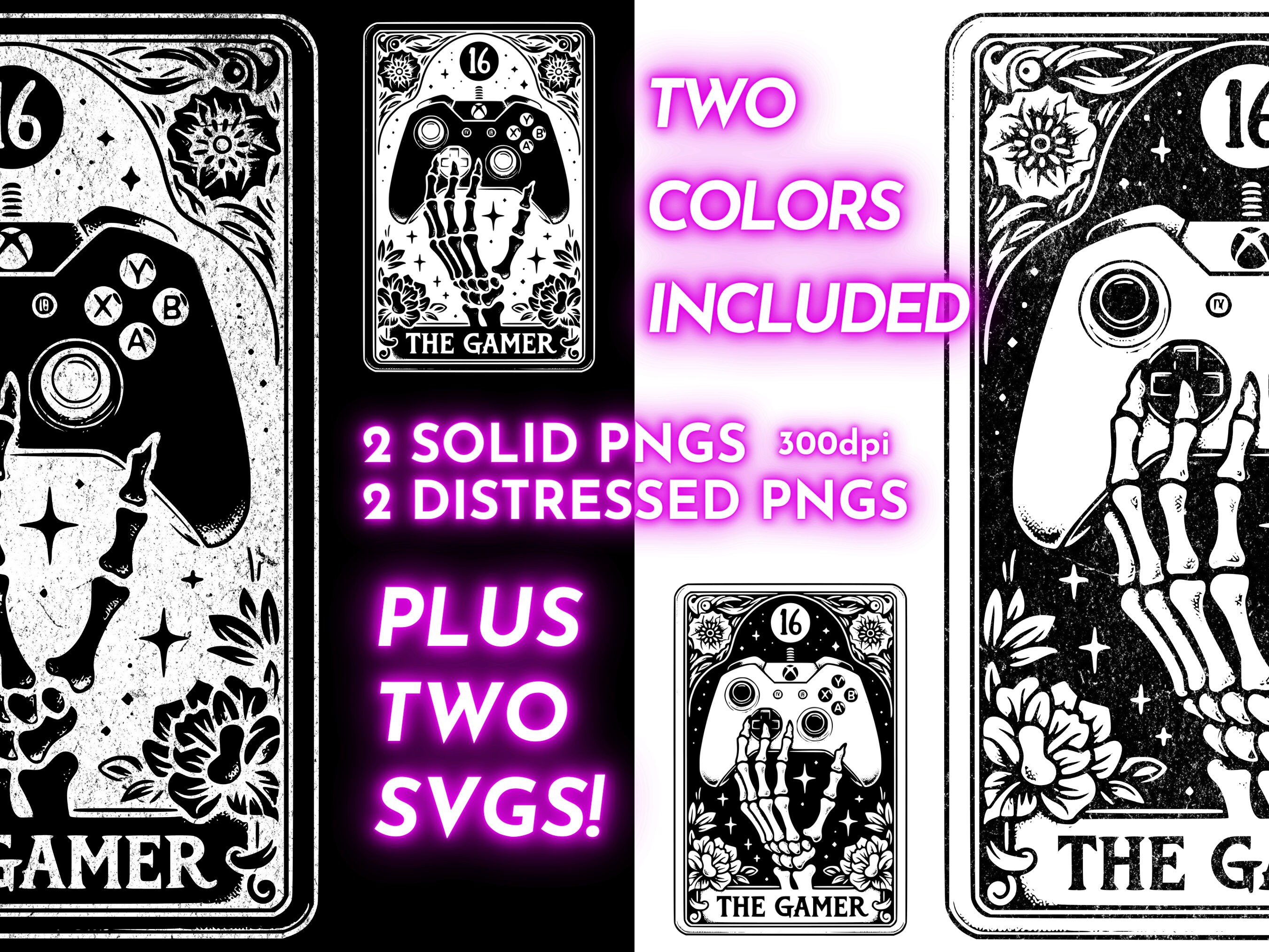 The Gamer Tarot Card SVG PNG, Skeleton Sublimation Design, Witchy Vibes ...