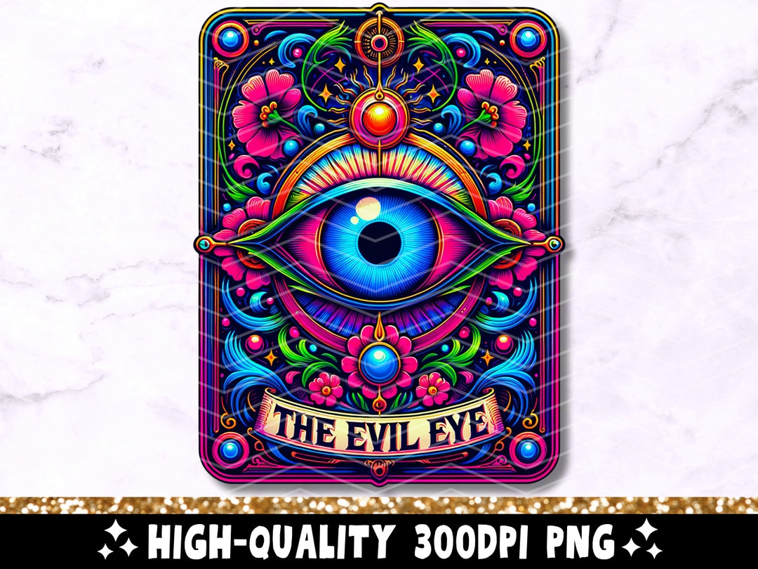 The Evil Eye Tarot Card PNG Sublimation Design, Witchy Vibes Celestial ...