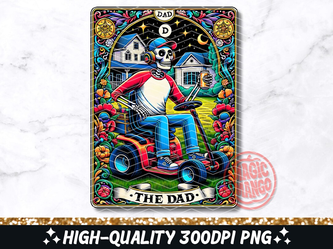 The Dad Funny Tarot Card PNG, Father Skeleton Daddy Sublimation Design ...