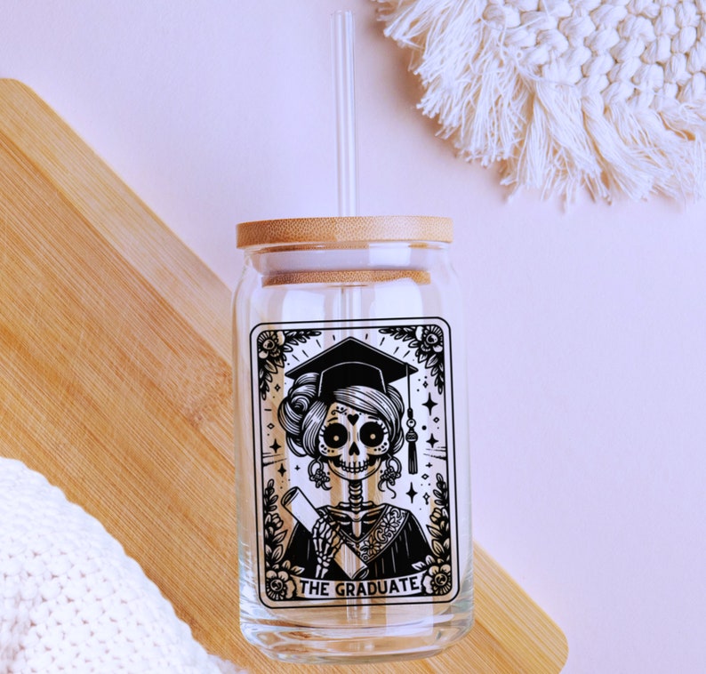 The Graduate Tarot Card SVG PNG, Graduation Skeleton Skull Sublimation ...