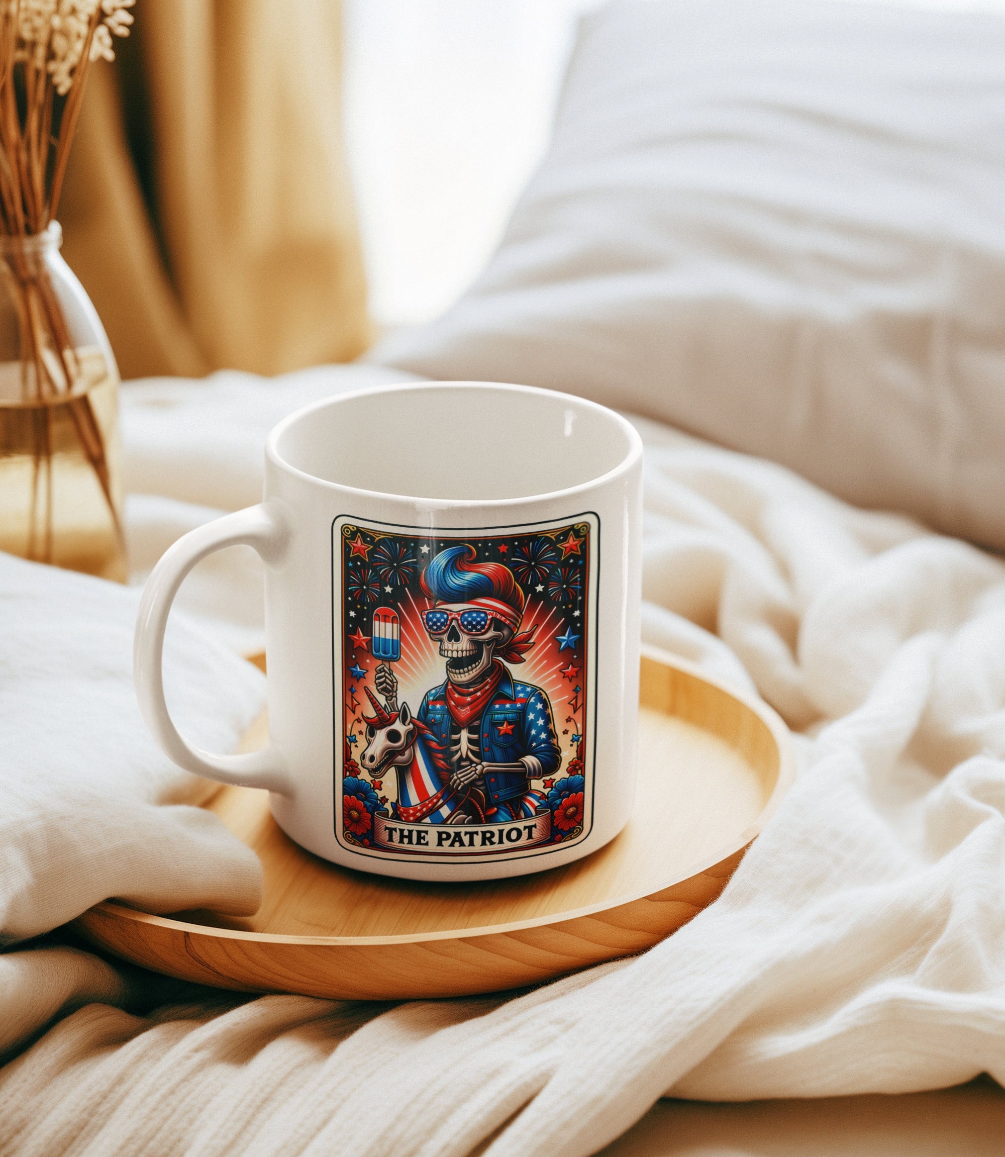 The Patriot Funny Tarot Card PNG, American Skeleton Sublimation Design ...