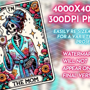 The Mom Funny Tarot Card PNG, Woman Skeleton Mother Sublimation Design ...