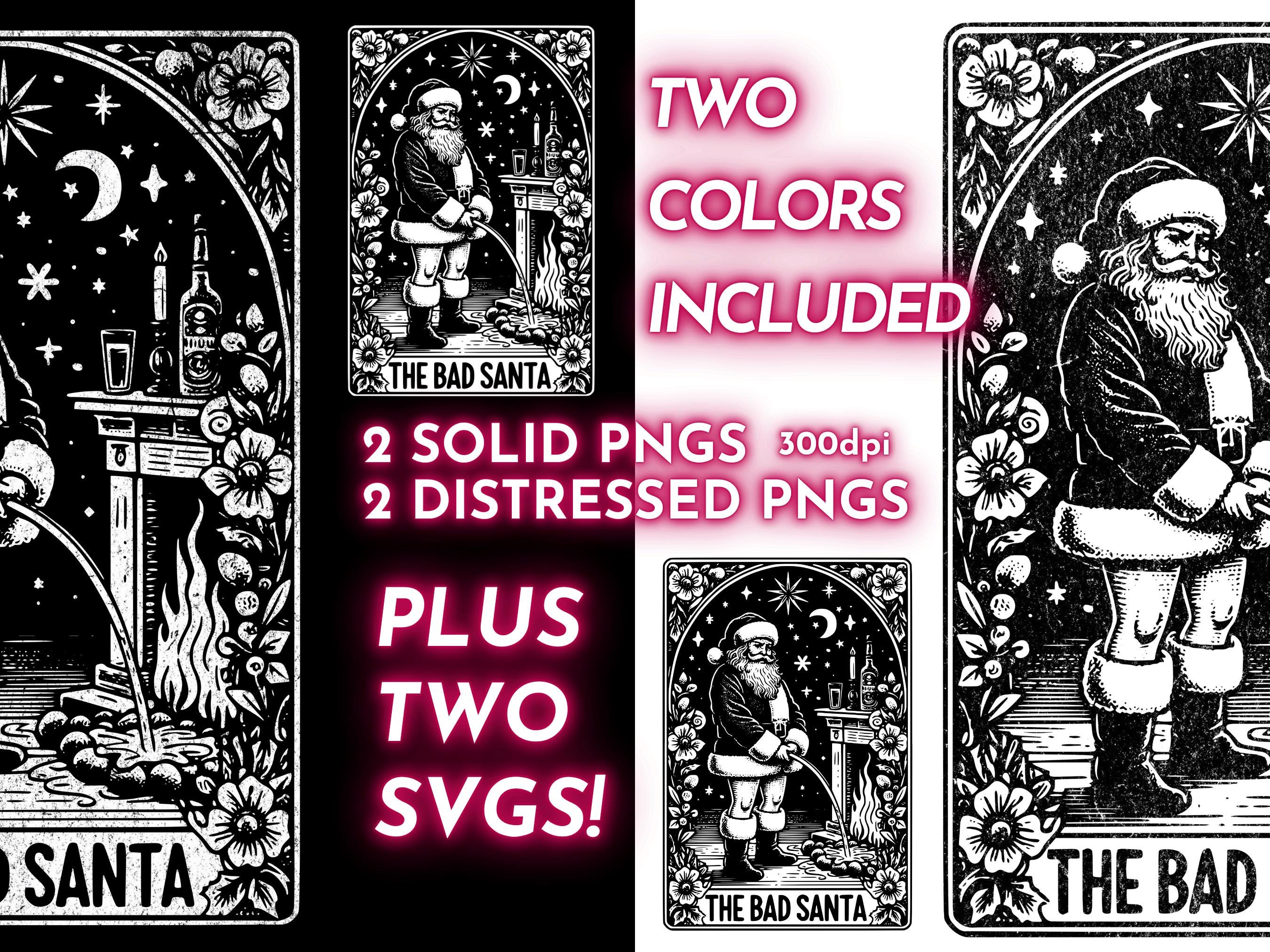 The Bad Santa Funny Tarot Card SVG PNG, Sarcastic Christmas Sublimation ...