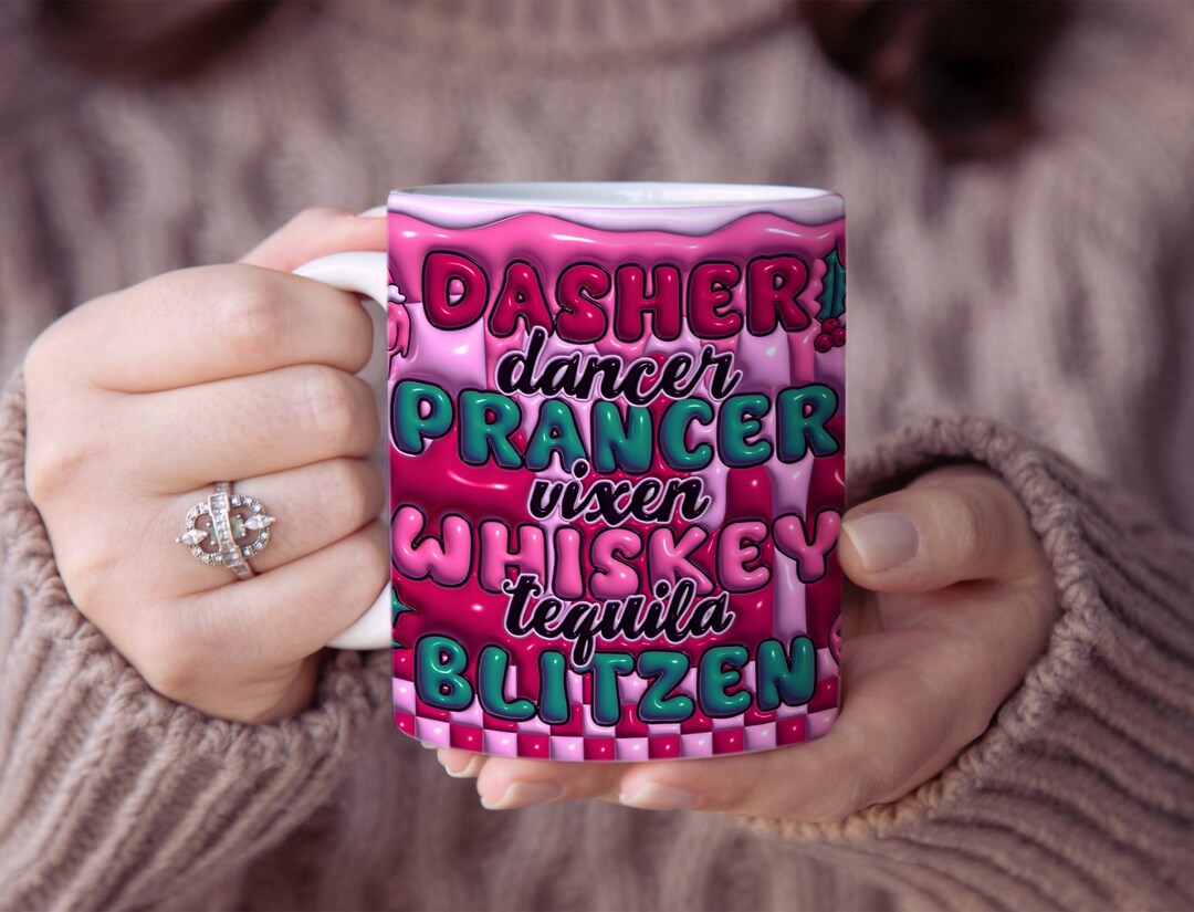 3D Funny Christmas Inflated Mug Wrap, 11oz and 15oz Mug Sublimation ...