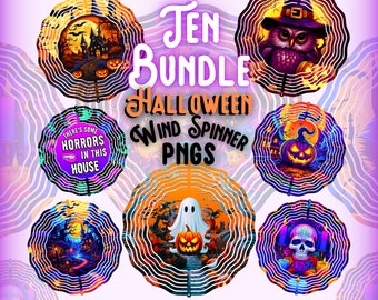 Halloween Wind Spinner Png, 10 in Pumpkin Nightmare Windspinner Design ...