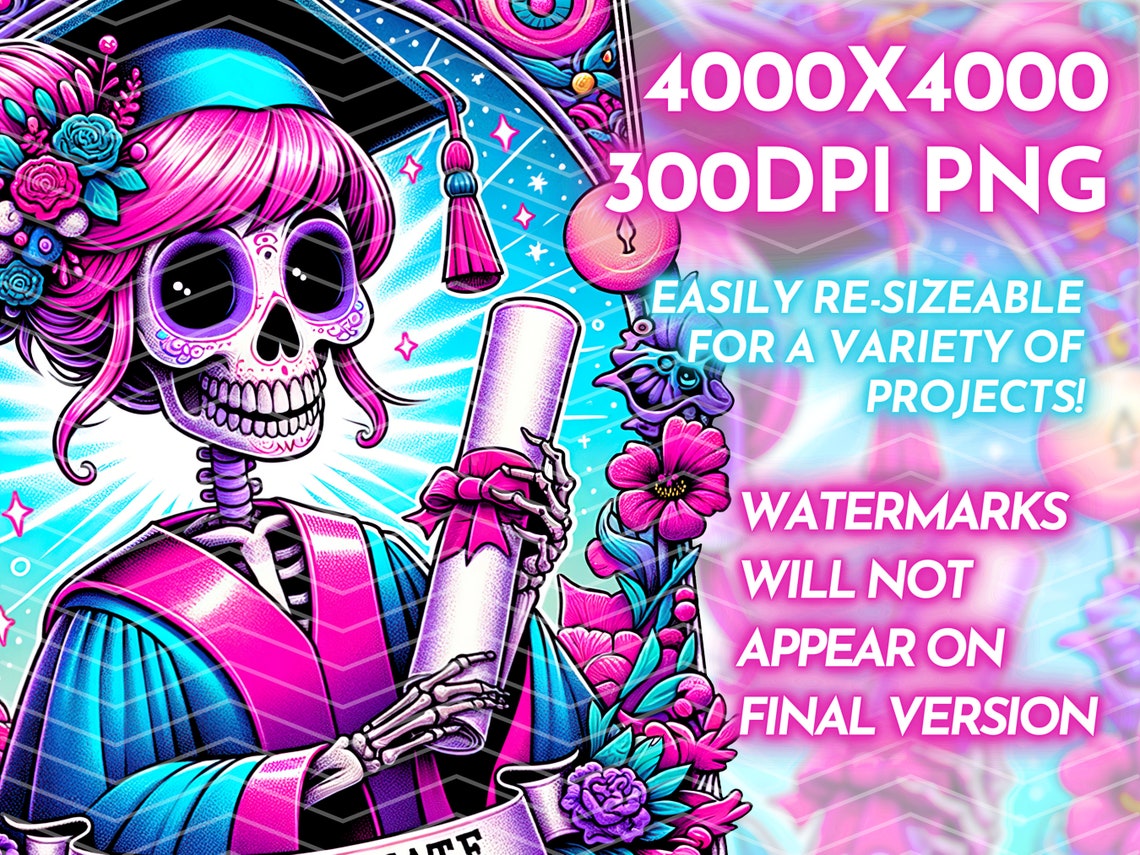 The Graduate Tarot Card PNG, Graduating Skeleton Sublimation Design ...