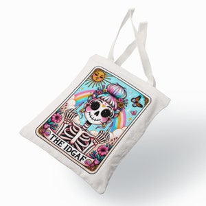 The IDGAF Funny Tarot Card PNG, Sarcastic Sweary Skeleton Skull Trendy ...