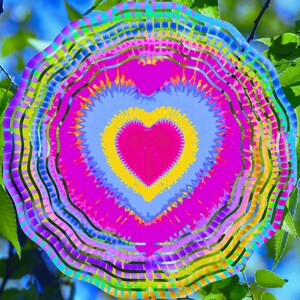 Tie Dye Heart Wind Spinner PNG, Colorful Wind Spinner Sublimation ...