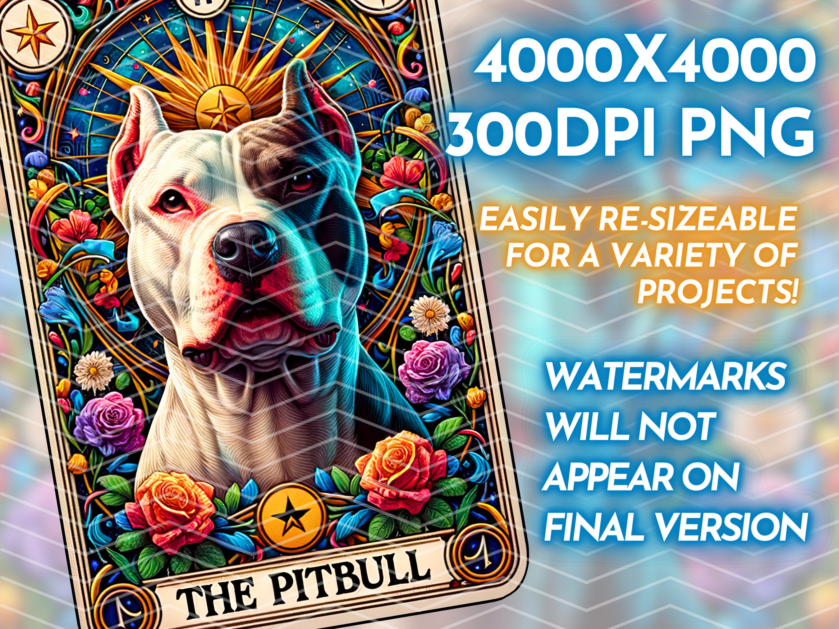 The Pitbull Tarot Card PNG, Pit Bull Sublimation Design, Witchy Vibes ...