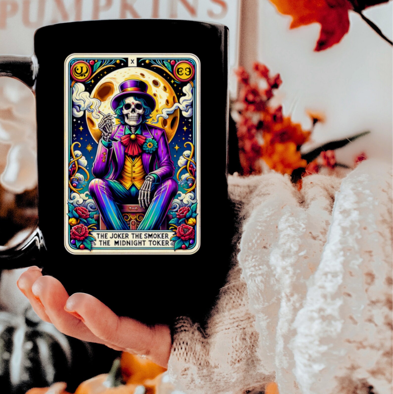 The Joker Smoker Midnight Toker Tarot Card PNG, Skeleton Sublimation ...