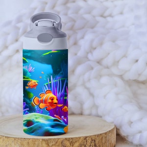Underwater Fish 12oz Kids Flip Top Sippy Cup Tumbler Wrap, 12oz ...
