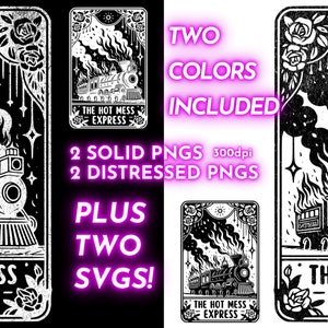 Hot Mess Express Tarot Card SVG PNG, Funny Quote Mom Sublimation Design ...