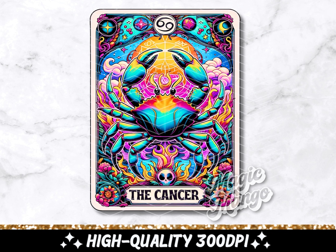 The Cancer Tarot Card PNG, Zodiac Sublimation Design, Witchy Celestial ...