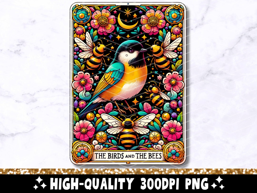 The Birds and the Bees Tarot Card PNG, Funny Quote Sublimation Design ...