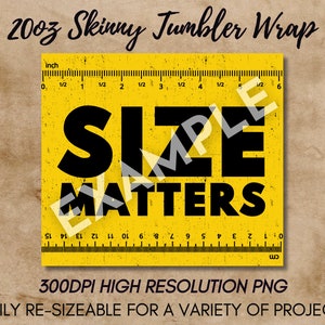 Size Matters Funny Tumbler Wrap for Men, Tape Measure 20oz Skinny ...