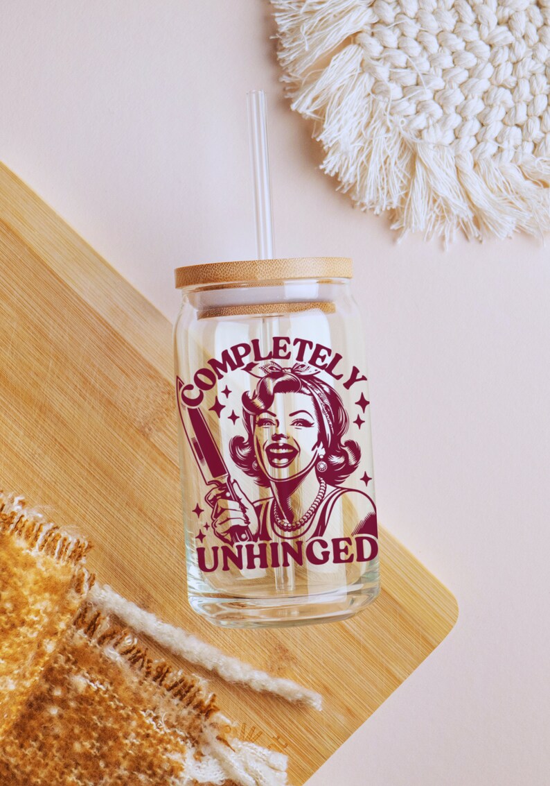 Completely Unhinged SVG PNG, Trendy Vintage Retro Housewife Funny ...