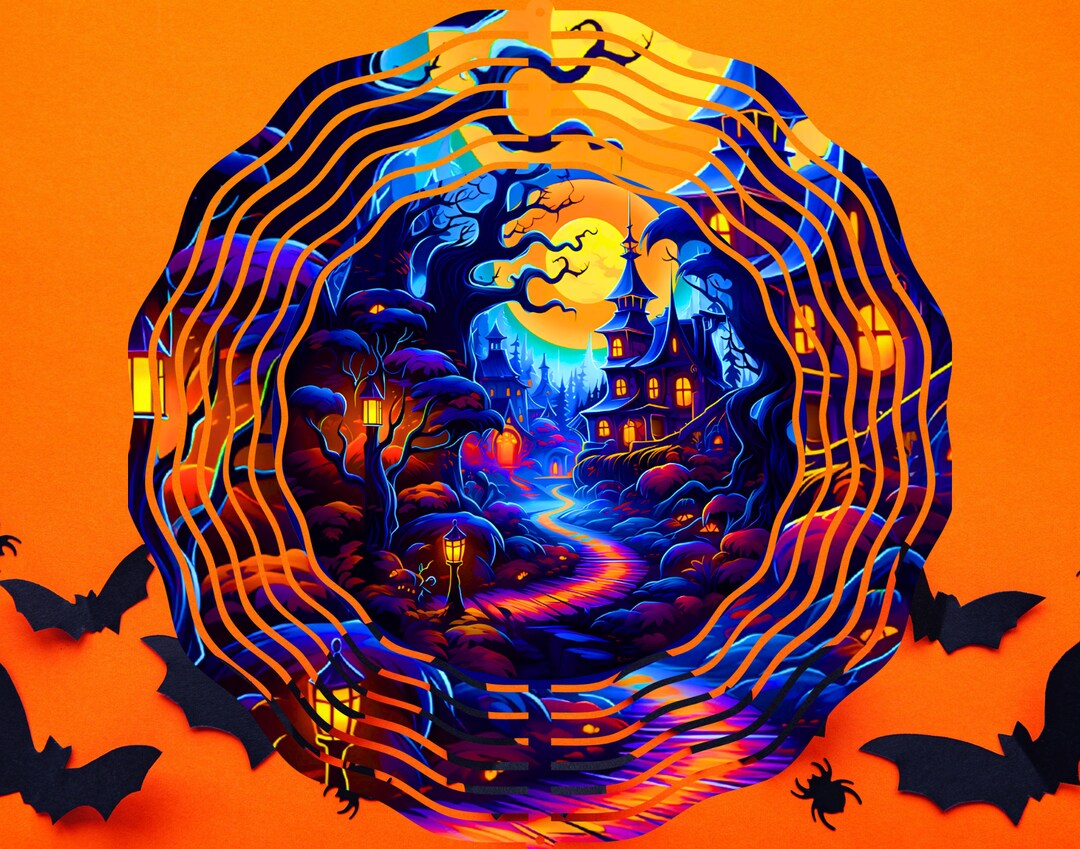 Halloween Wind Spinner PNG, Spooky Wind Spinner Sublimation Design ...