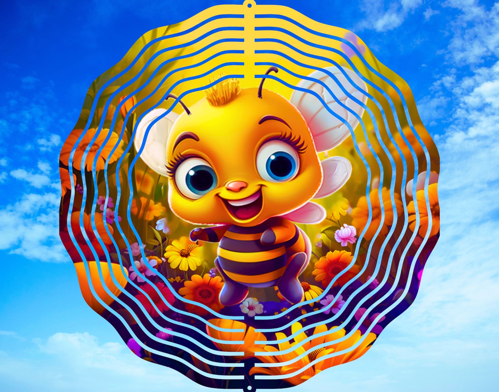 Bee Wind Spinner PNG, Bumble Bee Wind Spinner Sublimation Design ...