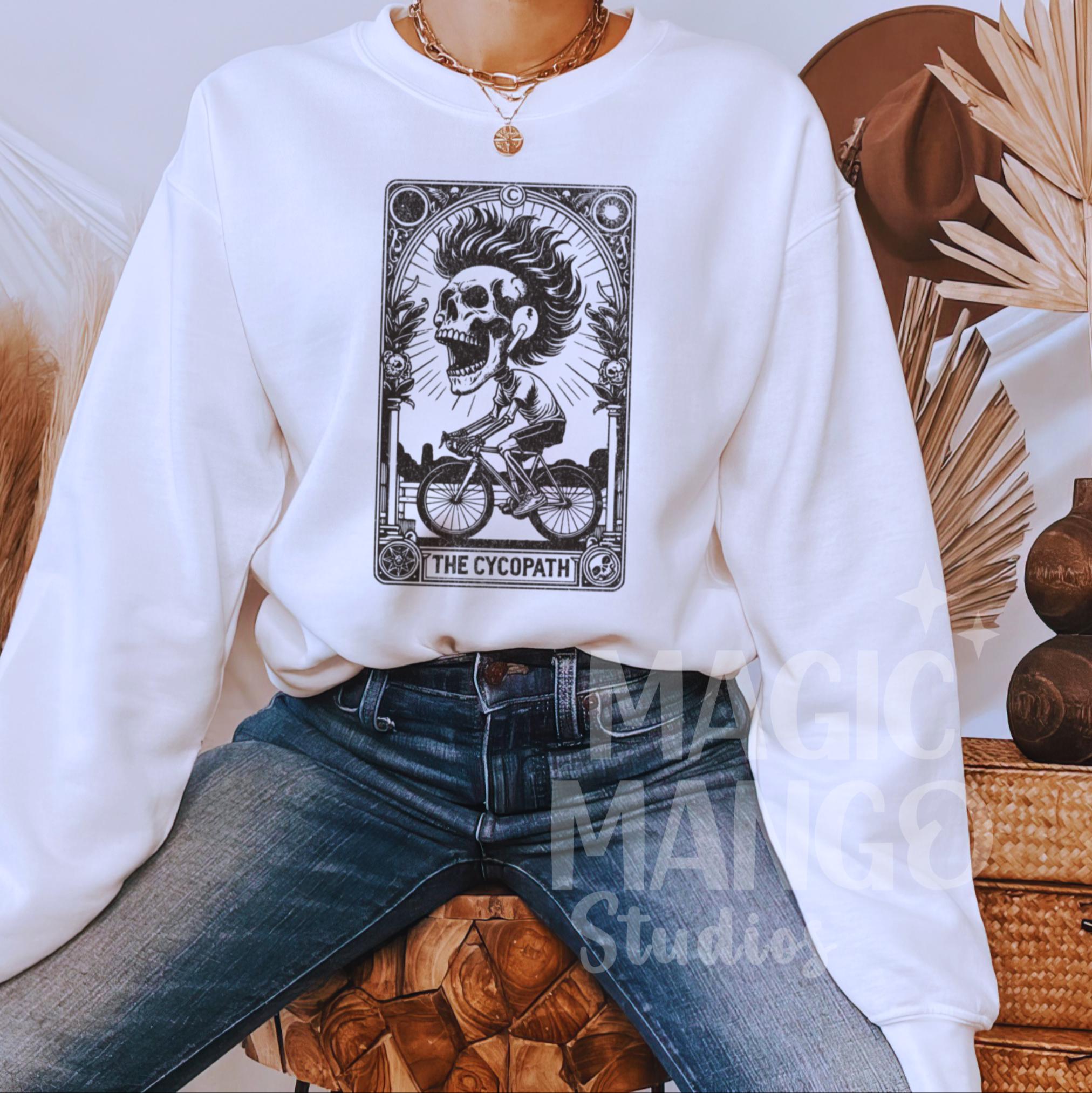 The Cycopath Funny Tarot Card SVG PNG, Skeleton Cyclist Sublimation ...