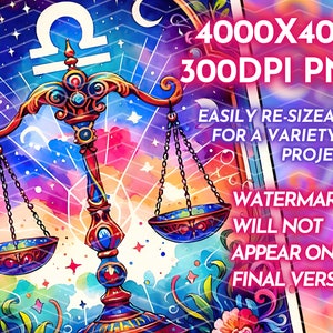 The Libra Tarot Card PNG, Zodiac Sublimation Design, Witchy Vibes ...