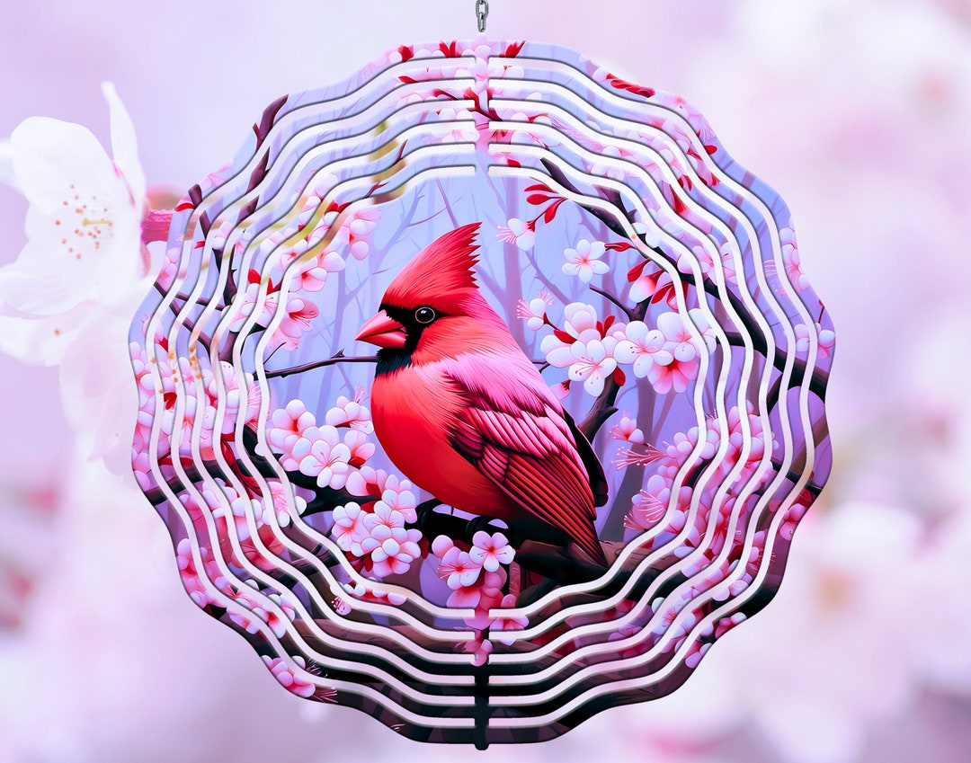 Cardinal Wind Spinner PNG, Red Bird Wind Spinner Sublimation Design ...