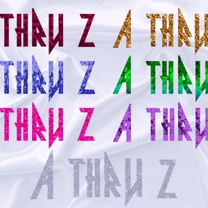 Digital Sequin Glitter PNG Alphabet, Sparkly Rocker Glam Letters Bundle ...