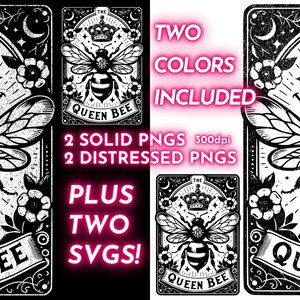 The Queen Bee Tarot Card SVG PNG, Witchy Vibes Sublimation Design, Celestial Bees Tarot Gothic T ...