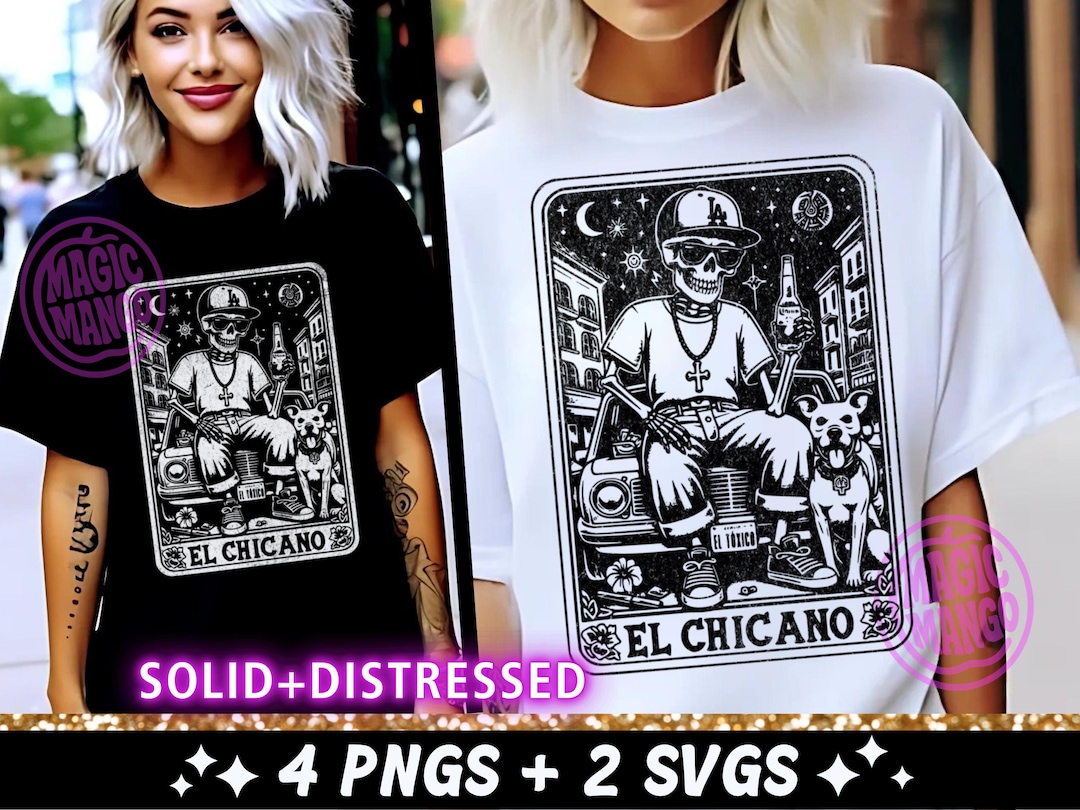 El Chicano Tarot Card SVG PNG, Funny Skeleton Cholo Latino Sublimation ...