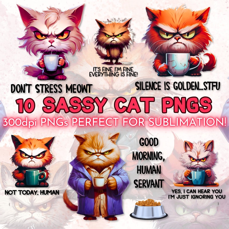 Funny Cat Png - Etsy