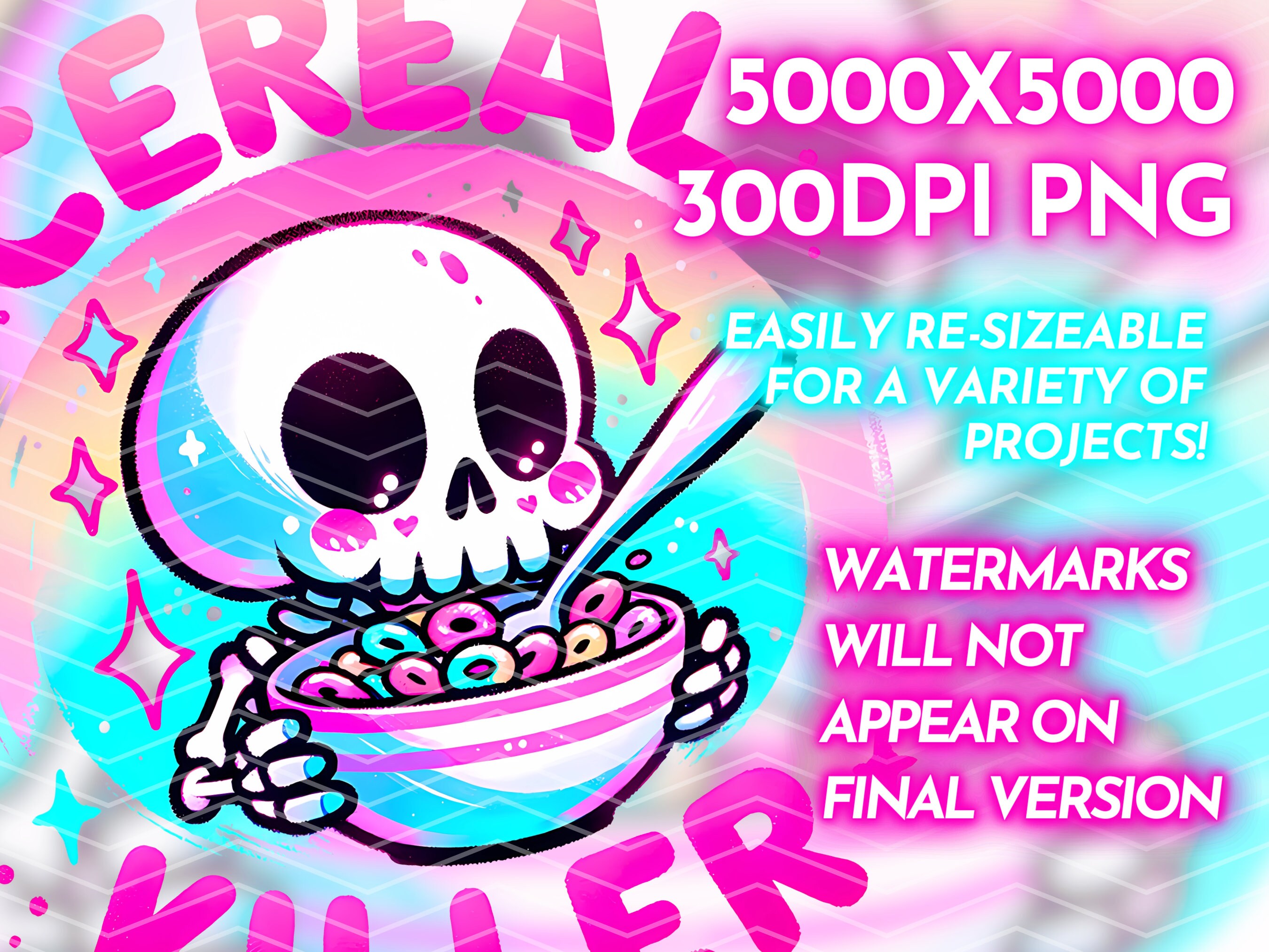 Cereal Killer PNG, Sarcastic Skeleton Sublimation Design, Trendy Skull ...