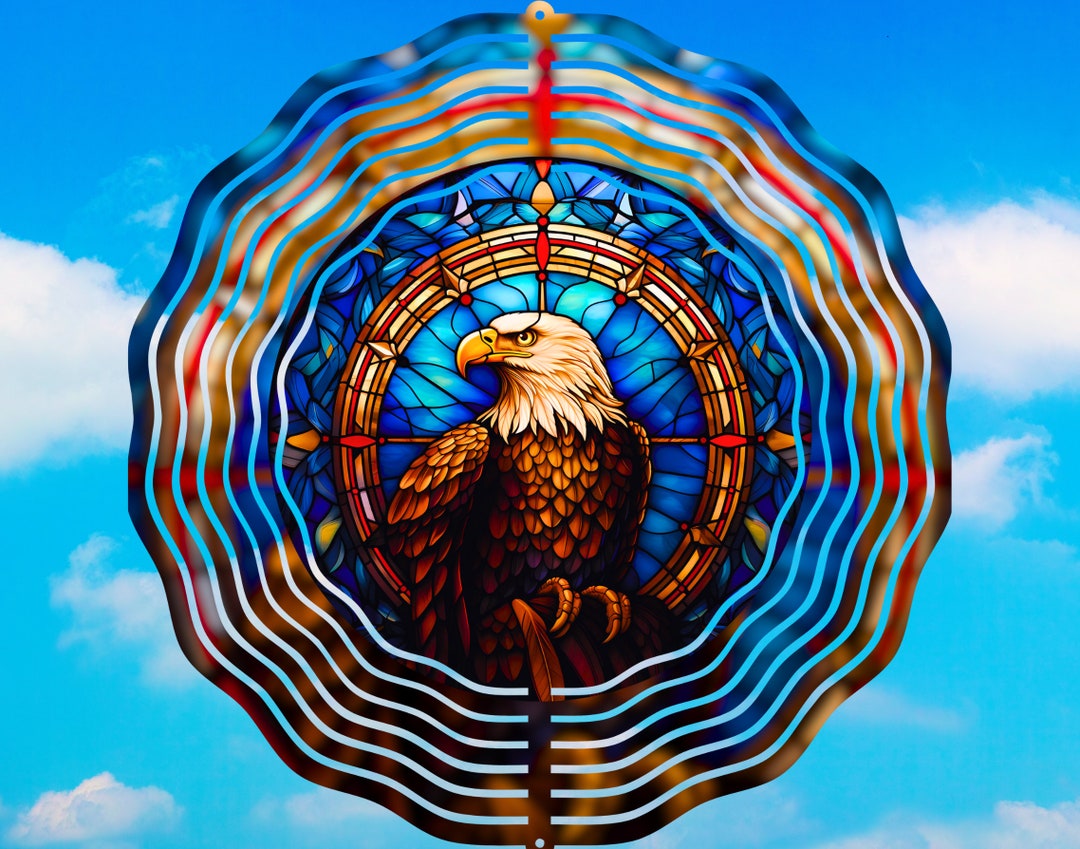 Stained Glass Eagle Wind Spinner PNG, Eagle Wind Spinner Sublimation ...