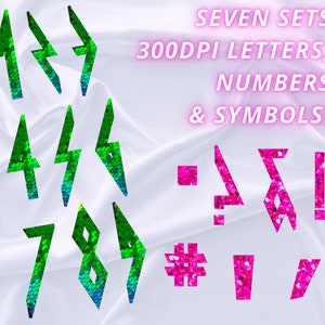 Digital Sequin Glitter PNG Alphabet, Sparkly Rocker Glam Letters Bundle ...