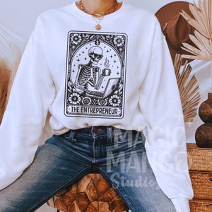The Entrepreneur Tarot Card SVG PNG, Skeleton Sublimation Design ...