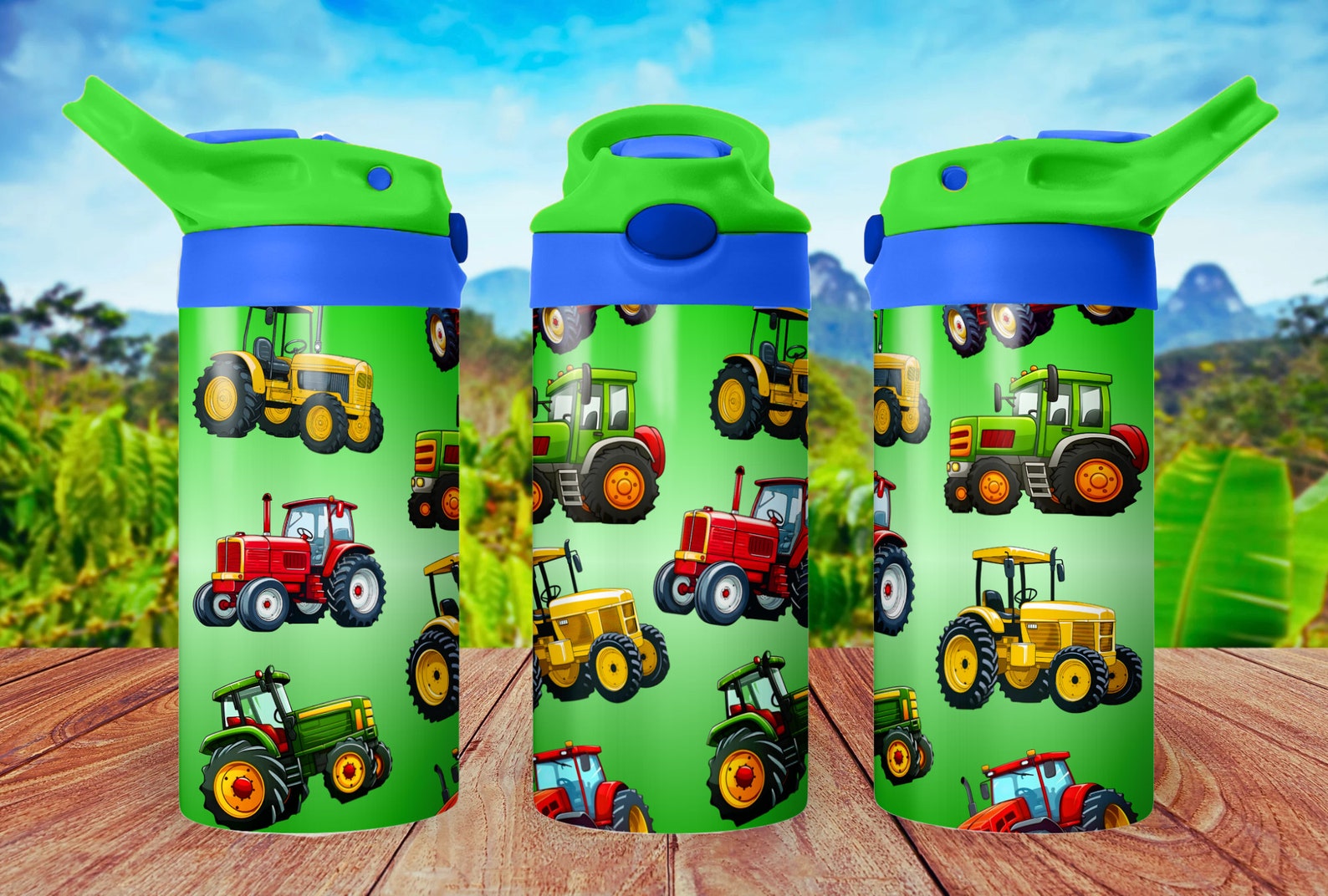 Tractor 12oz Kids Flip Top Sippy Cup Tumbler Wrap, 12oz Straight ...