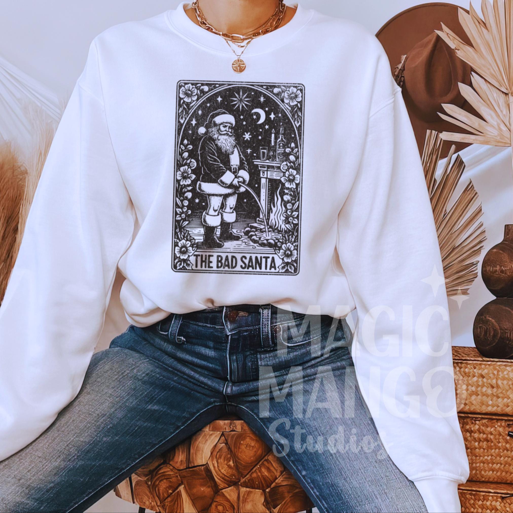 The Bad Santa Funny Tarot Card SVG PNG, Sarcastic Christmas Sublimation ...