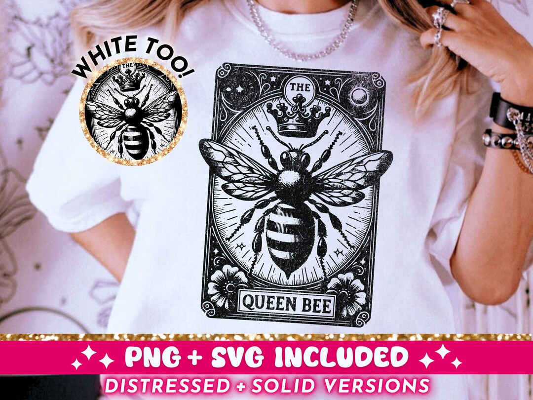 The Queen Bee Tarot Card SVG PNG, Witchy Vibes Sublimation Design ...