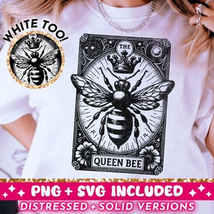 The Queen Bee Tarot Card SVG PNG, Witchy Vibes Sublimation Design ...